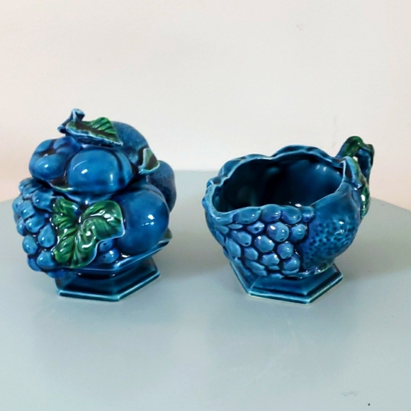 Vintage | Dining | Inarco Mood Indigo Blue Japan E2375 Cream And Sugar ...